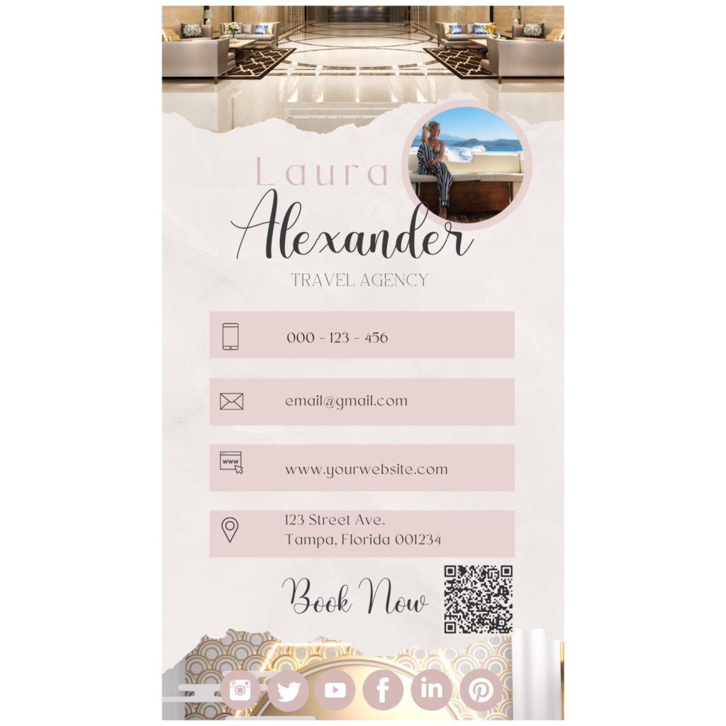 A Digital Business Card template with QR code benefits 086