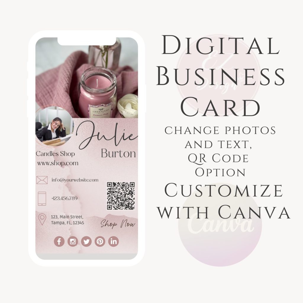 A Digital Business Card template with QR code benefits 088